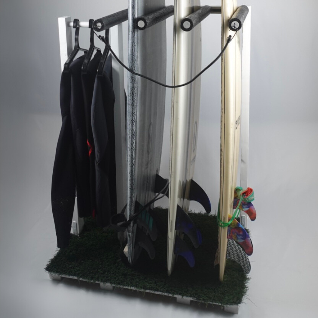 3 Board - Vertical Freestanding Surfboard and Wetsuit Rack – Socal Surf ...